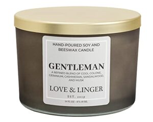 candles for men | masculine candles | luxury soy & beeswax candles for home | 16 oz. large jar 3 wick candle | black tie candle | mens candle | cologne candle