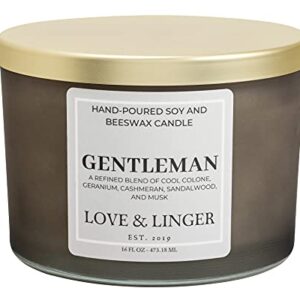 Candles for Men | Masculine Candles | Luxury Soy & Beeswax Candles for Home | 16 oz. Large Jar 3 Wick Candle | Black Tie Candle | Mens Candle | Cologne Candle