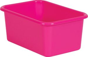 teacher created resources® pink small plastic storage bin, 1 count (pack of 1)