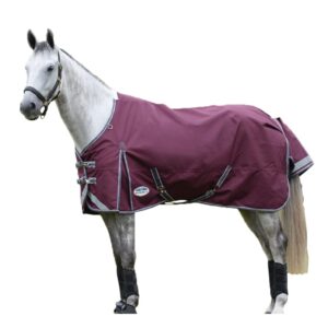 weatherbeeta comfitec plus dynamic ii standard neck medium/lite horse blanket, maroon/grey/white, 78"