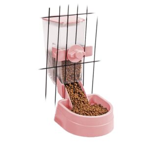 oncpcare 1l hanging small animal feeder with lid small animal feed box, automatic pet feeder, great for rabbits, ferrets, cats, birds and other small animals1