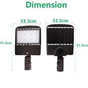 OSTEK 150W LED Parking Lot Lights with Dusk-to-Dawn Photocell, Outdoor Commercial Area Lighting Fixture 21000LM - Waterproof IP65 5000K LED Shoebox Light with Slip Fitter Mount 100-277V