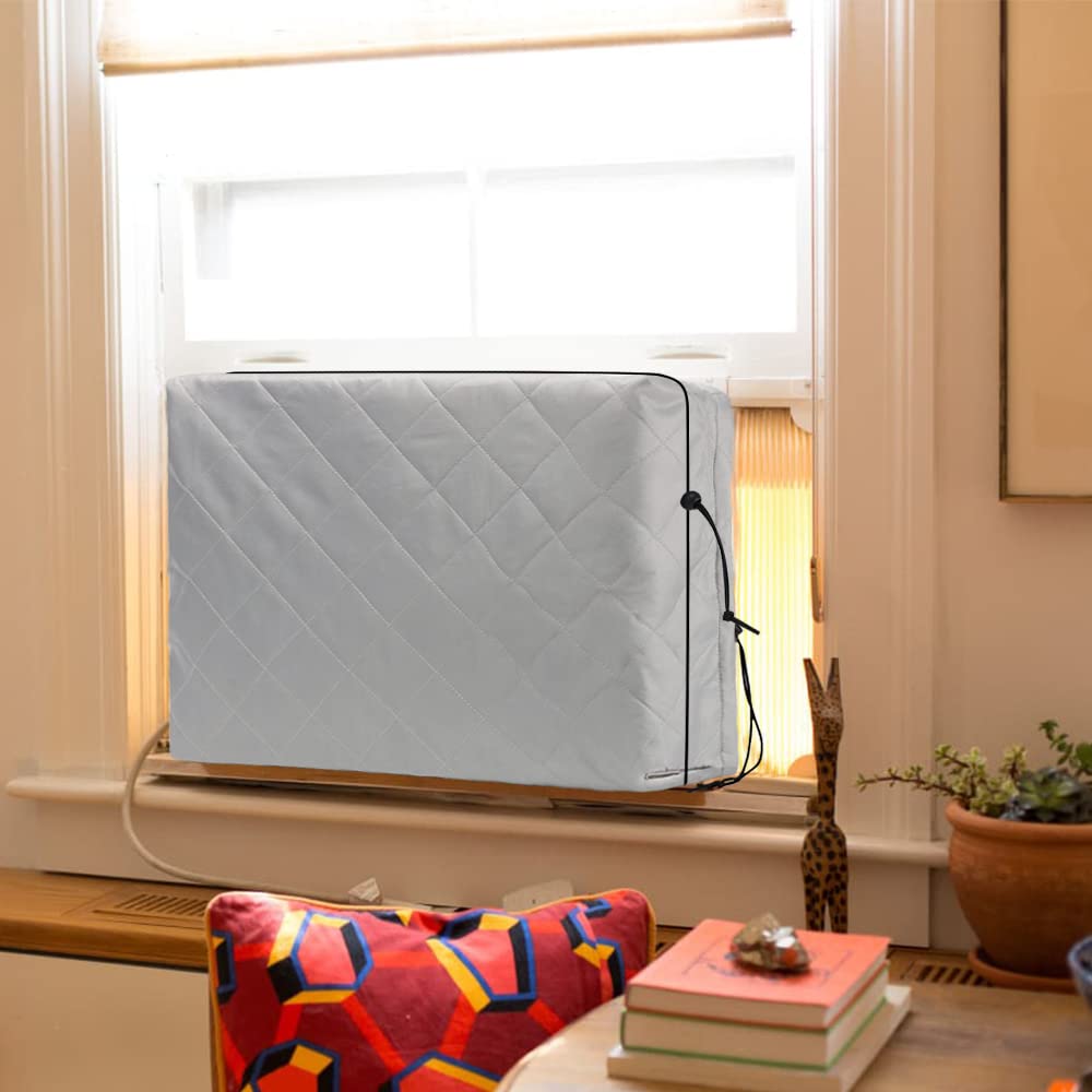 Indoor Air Conditioner Cover Window AC Unit Cover with Drawstring Double Insulation for Inside(21"x15"x3.5")