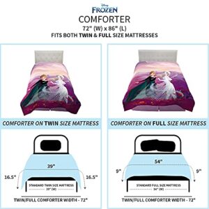 Disney Frozen 2 Kids Bedding Super Soft Microfiber Reversible Comforter, Twin/Full, "Official" Disney Product By Franco