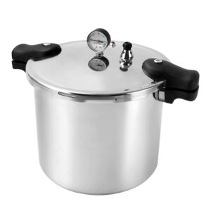 breerainz 23 quart pressure cooker,11.2 psi aluminum pressure canner for canning w/pressure gauge for home and restaurant steaming and stewing(silver)