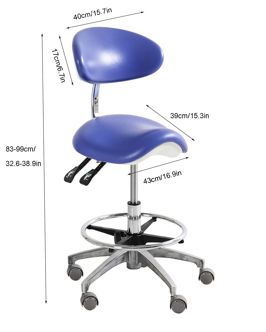 Standard Dental Mobile Chair Doctor's Stool PU Leather Dentist Chair Swivel Work Chair