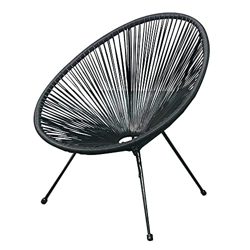 Kingmys Acapulco Woven Lounge Chair for Indoor and Outdoor Use (1PC Black)