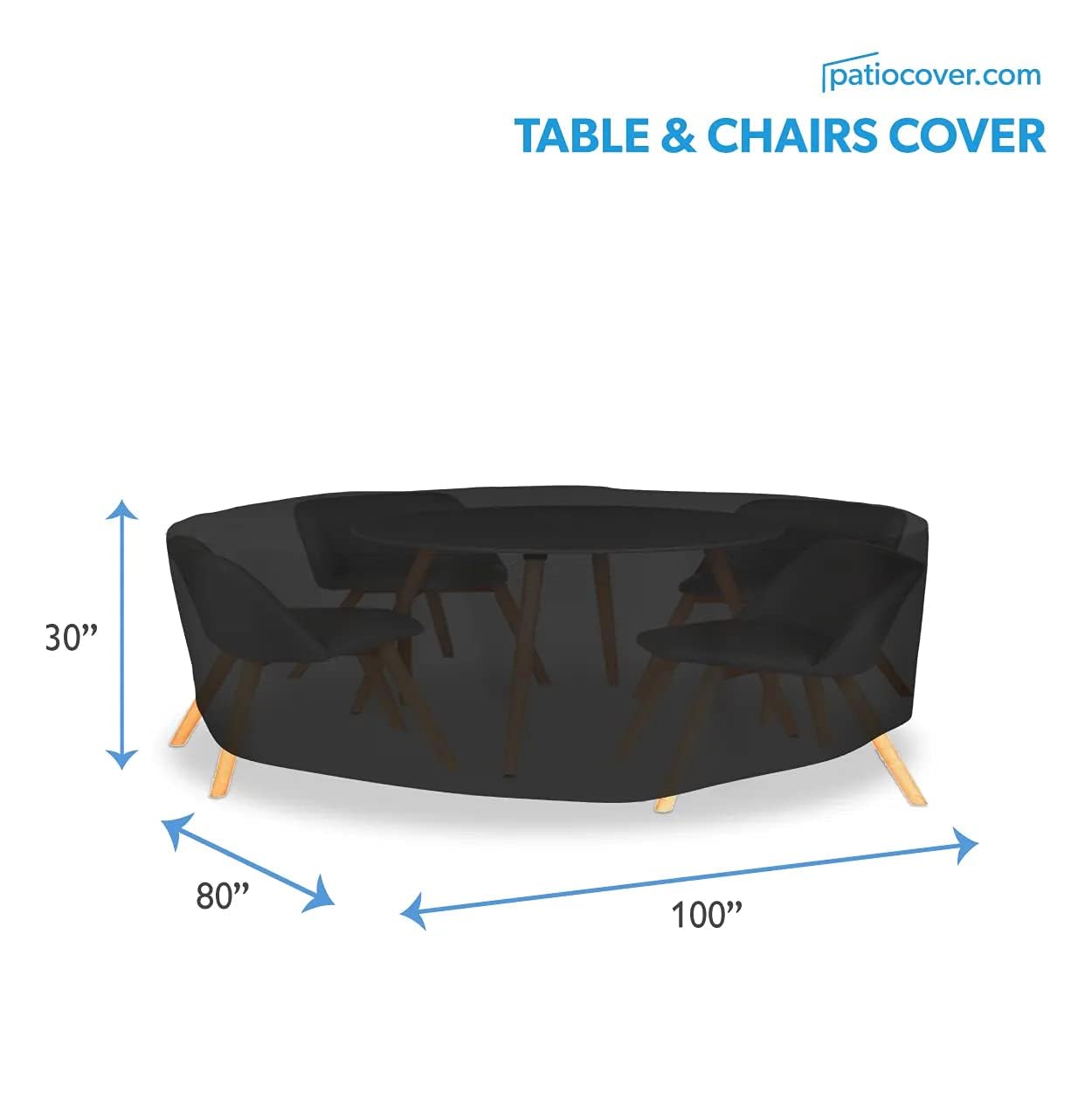 Patio Medium Waterproof Round Oval Table & Chair Cover - Outdoor Patio Table Chair Combo Washable - Heavy Duty Furniture 100x80x30 Inch Combo Cover