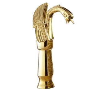 lhtczzb mixer tap retro nostalgic basin mixer tap retro high bath faucet single lever mixer top kitchen sinks faucets high spout f.bathroom brass swan shape stopcock (color : gold)