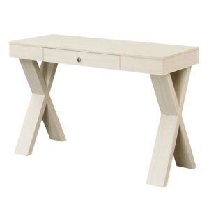 convenience concepts newport 1 drawer desk, ivory