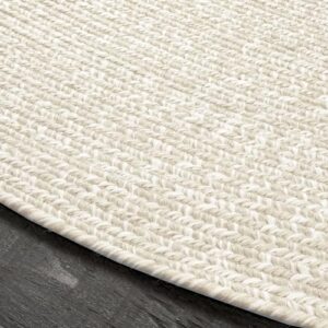 Superior Reversible Braided Indoor/Outdoor Area Rug, 4' x 6', Cream-White