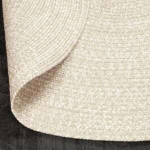 Superior Reversible Braided Indoor/Outdoor Area Rug, 4' x 6', Cream-White