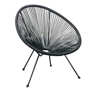 Kingmys Acapulco Woven Lounge Chair for Indoor and Outdoor Use (1PC Black)