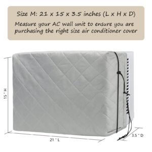 Indoor Air Conditioner Cover, AC Unit Window Cover for Inside Double Insulation with Elastic Drawstring 21L x 15H x 3.5D inches Grey