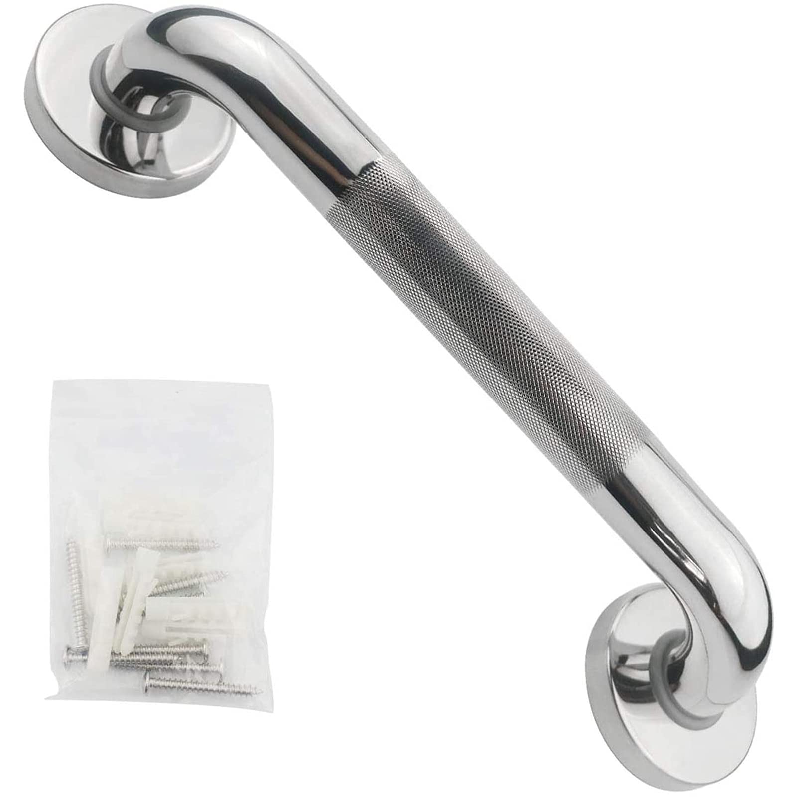 CHLDDHC Bath Grip Bar with Non-Slip Grip, Heavy Duty Stainless Steel Shower Safety Handle for WC, Bathroom, Kitchen, Stairway, Comes with Fixing Screws