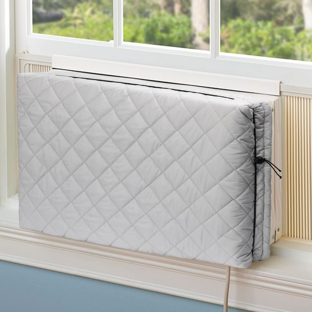 Indoor Air Conditioner Cover Window AC Unit Cover with Drawstring Double Insulation for Inside(21"x15"x3.5")