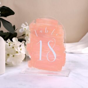 UNIQOOO 20 Pcs Acrylic 5x7 Clear Arch Table Sign for Wedding, 1/8 in Thick, DIY Blank Arch Sign Sheet Perfect for Decoration, Party,Anniversary, Event, Base NOT Included