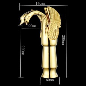 LHTCZZB Mixer Tap Retro Nostalgic Basin Mixer Tap Retro High Bath Faucet Single Lever Mixer Top Kitchen Sinks Faucets High Spout F.Bathroom Brass Swan Shape Stopcock (Color : Gold)