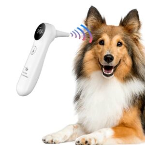 dog temperature monitor, pet thermometer for dogs and cats, veterinary thermometer measure in 1 second, 20 pcs pet swabs included