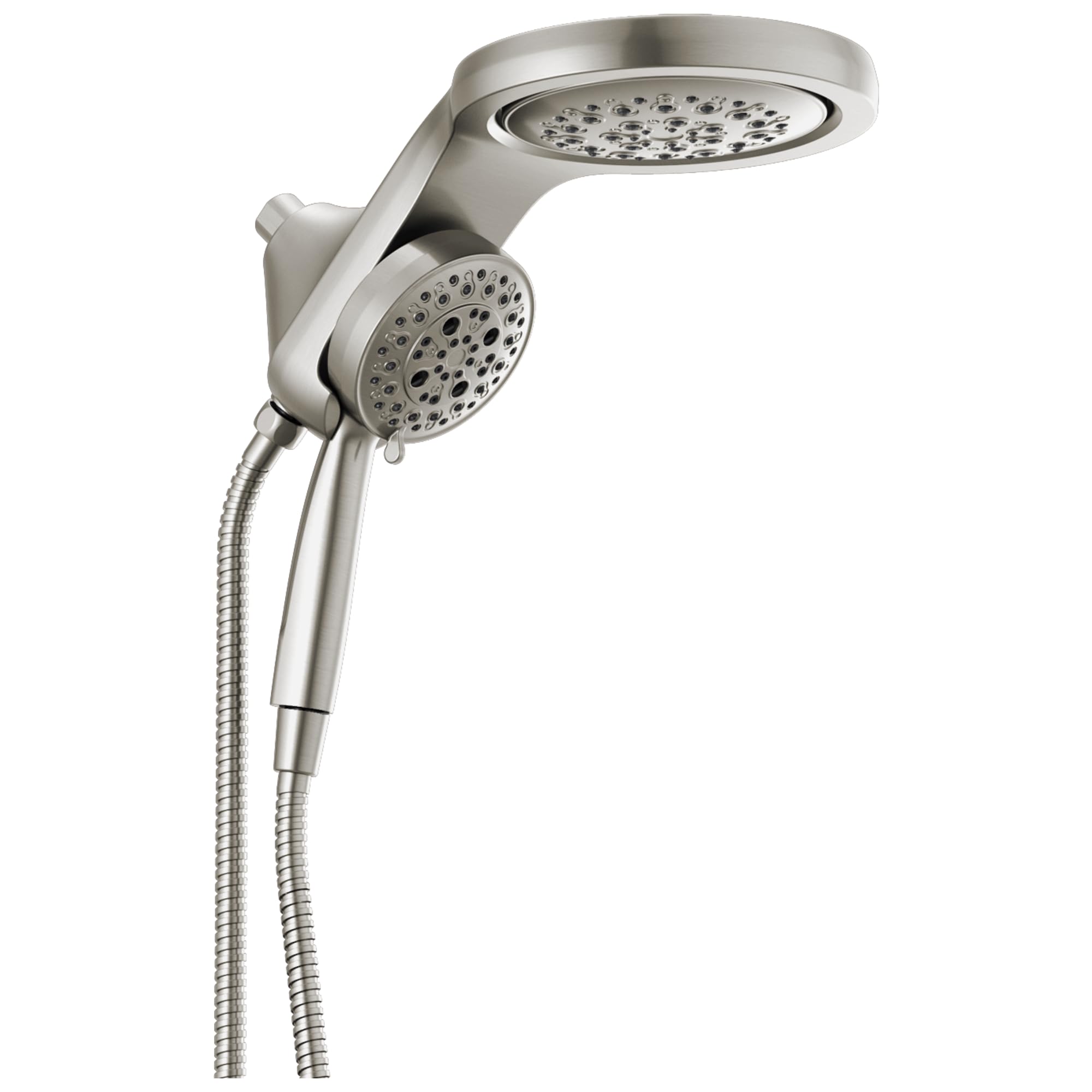 Delta Faucet HydroRain 5-Spray H2Okinetic Dual Shower Head with Handheld Spray, Brushed Nickel Shower Head with Hose, Handheld Shower Head, 2.5 GPM Flow Rate, Lumicoat Stainless 58680-SS-PR25