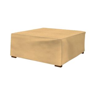 extra large square outdoor side table or ottoman cover - outdoor square table covers - patio ottoman washable - heavy duty furniture 36x36x16 beige