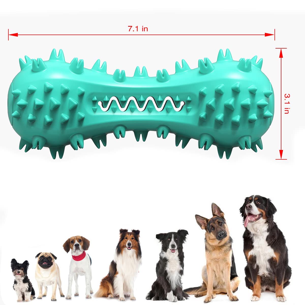 Carllg Puppy Teething Chew Toys, Dog Toys for Aggressive Chewers, Indestructible Tough Durable Dog Toothbrush Toys, Squeaky Interactive Dog Toy for Small Medium Large Breed