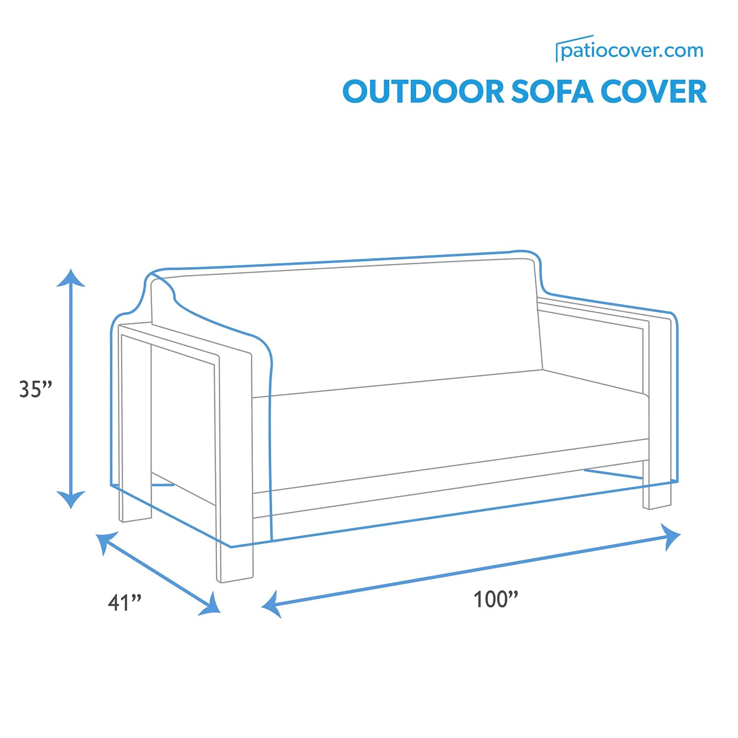 Patio Extra Large Waterproof - Outdoor Patio Sofa Cover Washable - Heavy Duty Furniture 41x100x35 Inch Couch Cover Sofa