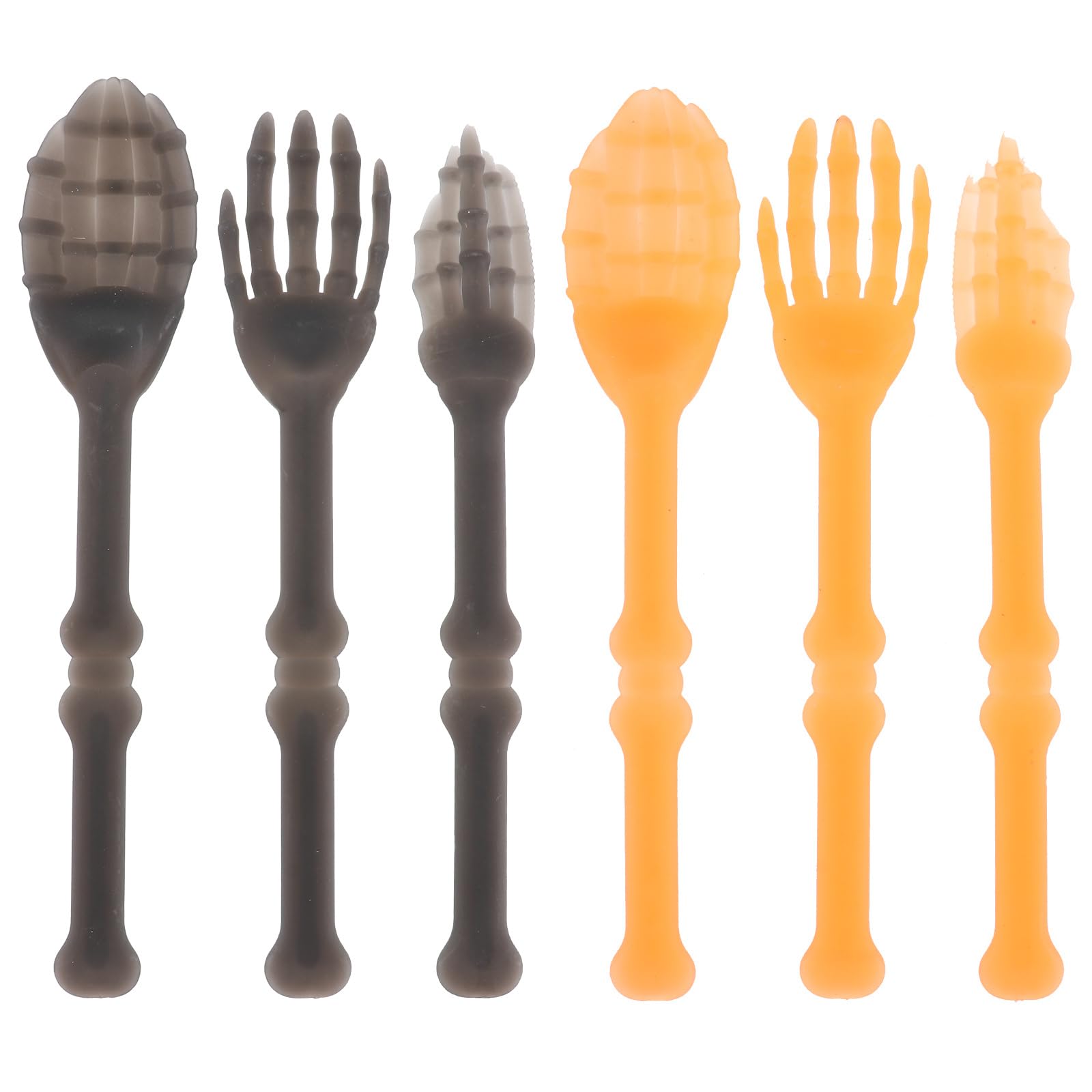 DOITOOL Serving Spoons 2 Set Halloween Salad Spoons Skeleton Hands Salad Tongs Halloween Kitchen Tableware Set Halloween Spoon Salad Tong for Home Party Kitchen (Black, Orange) Skeleton Hands