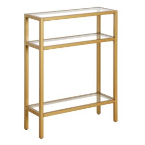 henn&hart 22" wide rectangular console table in brass, entryway table, accent table for living room, hallway