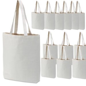 giftexpress pack of 26 canvas tote bag bulk, cotton totes for embroidery, crafting , diy projects, bridesmaids totes, reusable grocery shopping bags, 13 x 11 inch(26 pack)