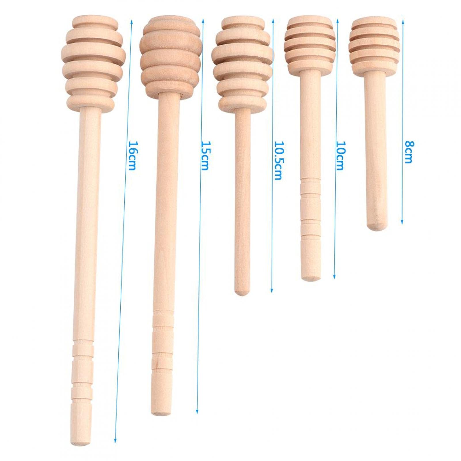 BORDSTRACT 50Pcs Honey Dipper Stick, Wooden Honey Dipper Mini Wooden Honeycomb Sticks, Household Wooden Mini Jam Honey Dipper for Honey Syrup Molasses(10cm)