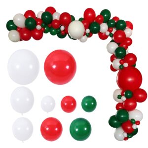 136pcs red green white balloon garland arch kit- 5" 10" 12" 18" red white green balloon for baby shower birthday christmas party…