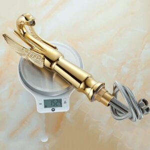 LHTCZZB Mixer Tap Retro Nostalgic Basin Mixer Tap Retro High Bath Faucet Single Lever Mixer Top Kitchen Sinks Faucets High Spout F.Bathroom Brass Swan Shape Stopcock (Color : Gold)