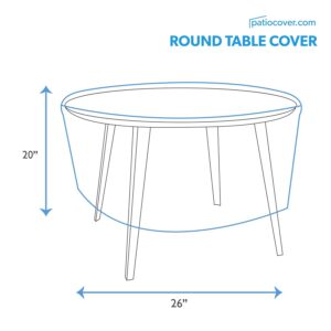 Patio Extra Small Waterproof Table Cover - Outdoor Round Side Table Covers - Patio Washable Table Cover - Heavy Duty Furniture 26X20 Inch Grey