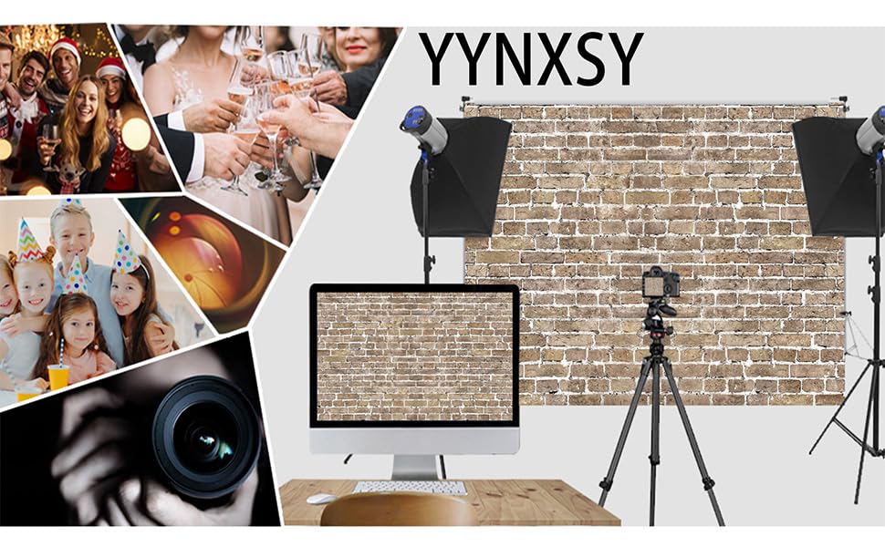 YYNXSY 7x5FT Brick Wall Background Primary Color Brick Background Large Fabric Brick Photo Background Baby Shower Birthday Party Wedding Graduation Home Decoration Photo Booth Prop Banner YY-4