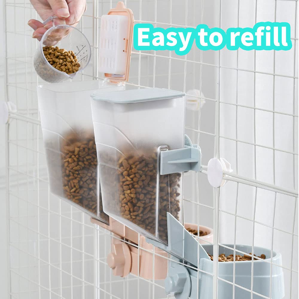 Oncpcare 1L Hanging Small Animal Feeder with Lid Small Animal Feed Box, Automatic Pet Feeder, Great for Rabbits, Ferrets, Cats, Birds and Other Small Animals1