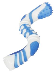 pet life ® 'denta-twist' tpr durable dental chew toy