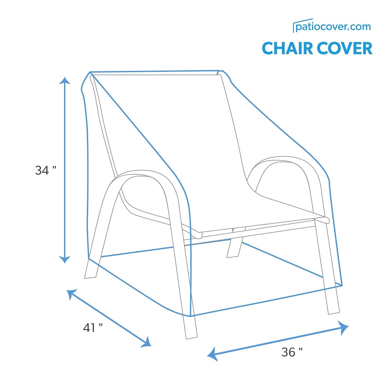 Patio Large Outdoor Chair Cover - Outdoor Patio Chair Washable - Heavy Duty Furniture 41x36x34 Inch Combo Cover