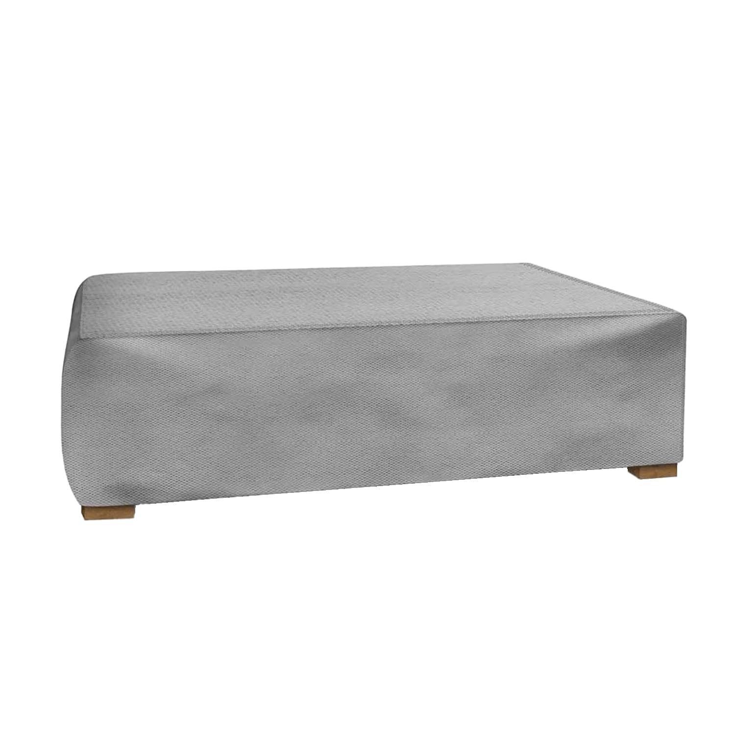 Large Slim Outdoor Ottoman or Coffee Table Cover - Outdoor Square Table Covers - Patio Ottoman Washable - Heavy Duty Furniture 50x26x20 Grey