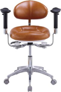 medical dental stool dentist chair pu leather auxiliary stool chair with armrest height-adjustable doctor chair suitable for dentist and office