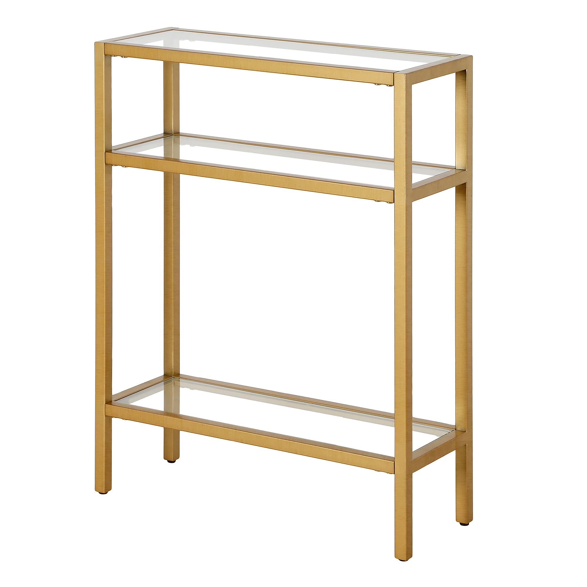 Henn&Hart 22" Wide Rectangular Console Table in Brass, Entryway Table, Accent Table for Living Room, Hallway