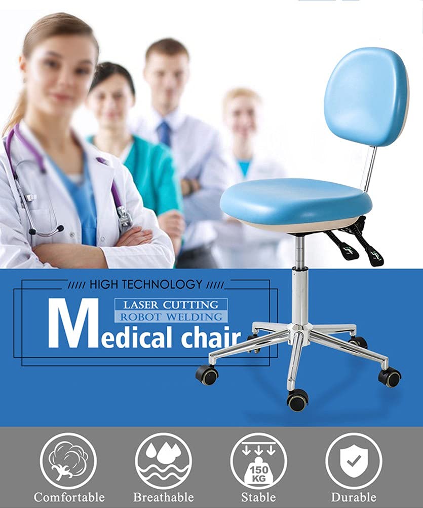 Standard Dental Mobile Chair Doctor's Stool PU Leather Dentist Chair Swivel Work Chair