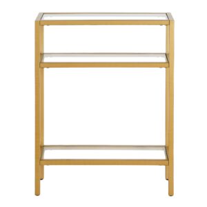 Henn&Hart 22" Wide Rectangular Console Table in Brass, Entryway Table, Accent Table for Living Room, Hallway