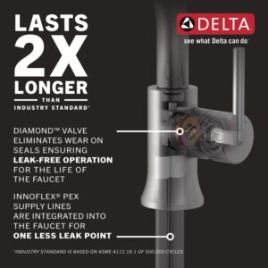 Delta Faucet 699-SS-PR-DST Pivotal Single Hole, Lumicoat Stainless