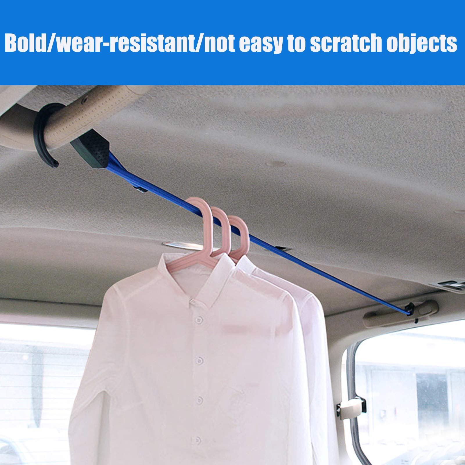 Car Clothes Line, Wear‑Resistant Strong Plasticity Bungee Cord with Flefixed Rack for Tying Things for Travel for Home for Hanging Clothes