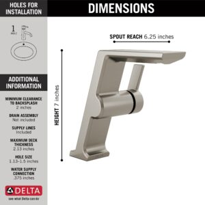 Delta Faucet 699-SS-PR-DST Pivotal Single Hole, Lumicoat Stainless