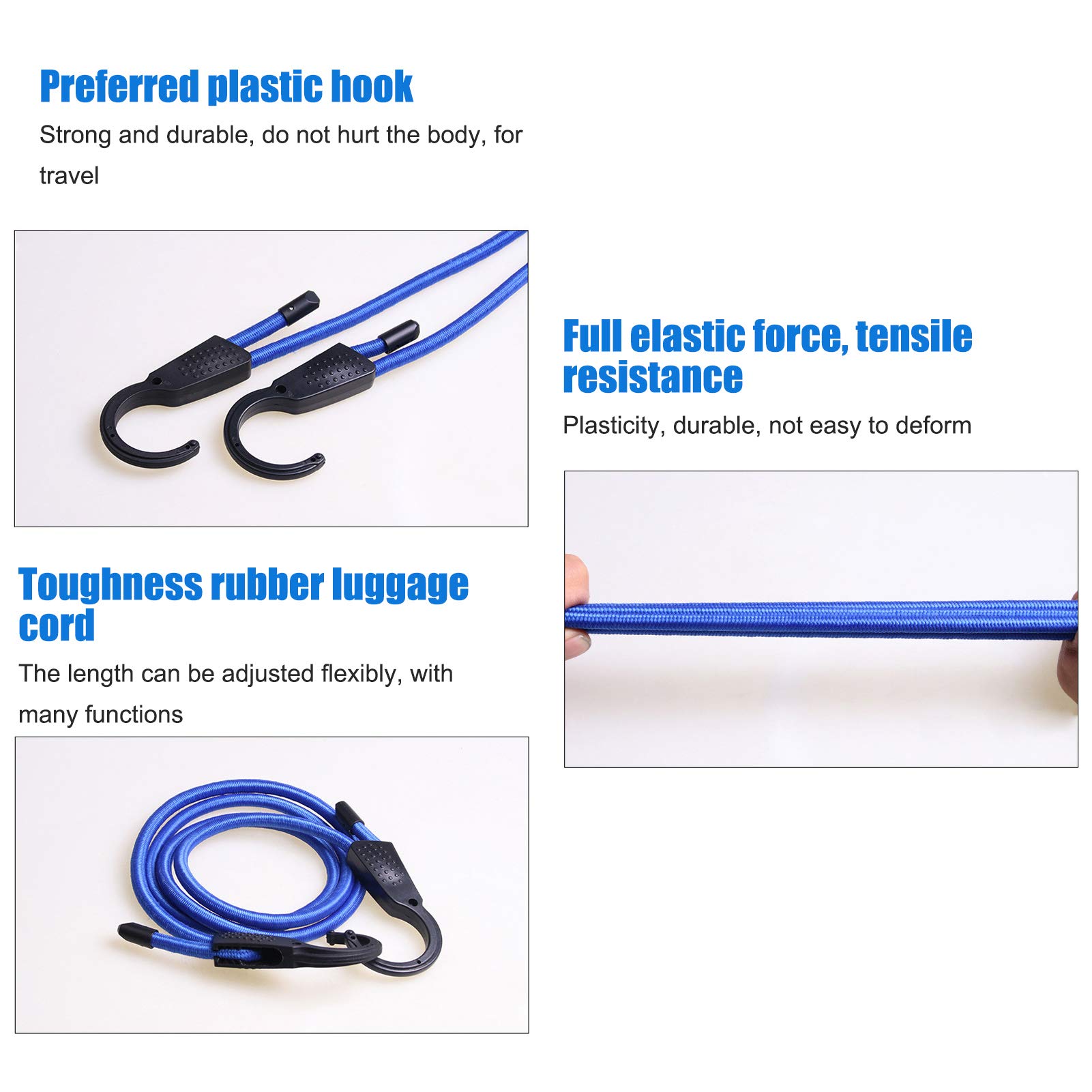 Car Clothes Line, Wear‑Resistant Strong Plasticity Bungee Cord with Flefixed Rack for Tying Things for Travel for Home for Hanging Clothes