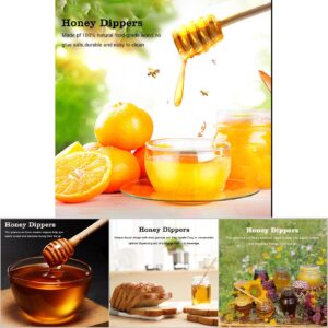 BORDSTRACT 50Pcs Honey Dipper Stick, Wooden Honey Dipper Mini Wooden Honeycomb Sticks, Household Wooden Mini Jam Honey Dipper for Honey Syrup Molasses(10cm)