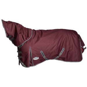 weatherbeeta comfitec plus dynamic ii detach-a-neck medium horse blanket, maroon/grey/white, 72"