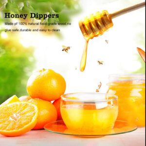 BORDSTRACT 50Pcs Honey Dipper Stick, Wooden Honey Dipper Mini Wooden Honeycomb Sticks, Household Wooden Mini Jam Honey Dipper for Honey Syrup Molasses(10cm)